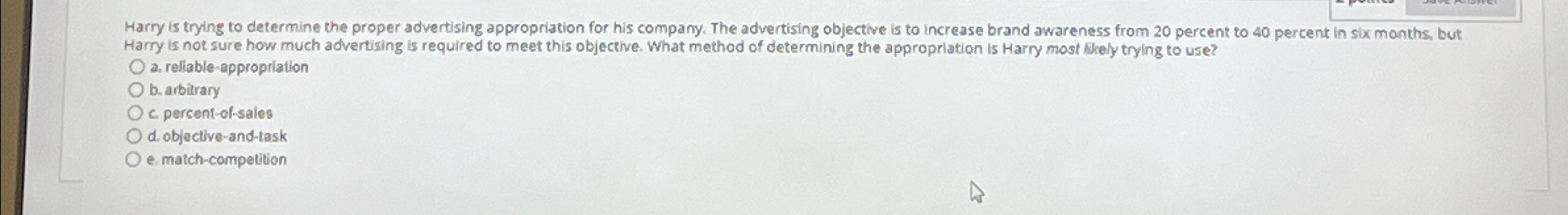 Solved Harry is trying to determine the proper advertising | Chegg.com