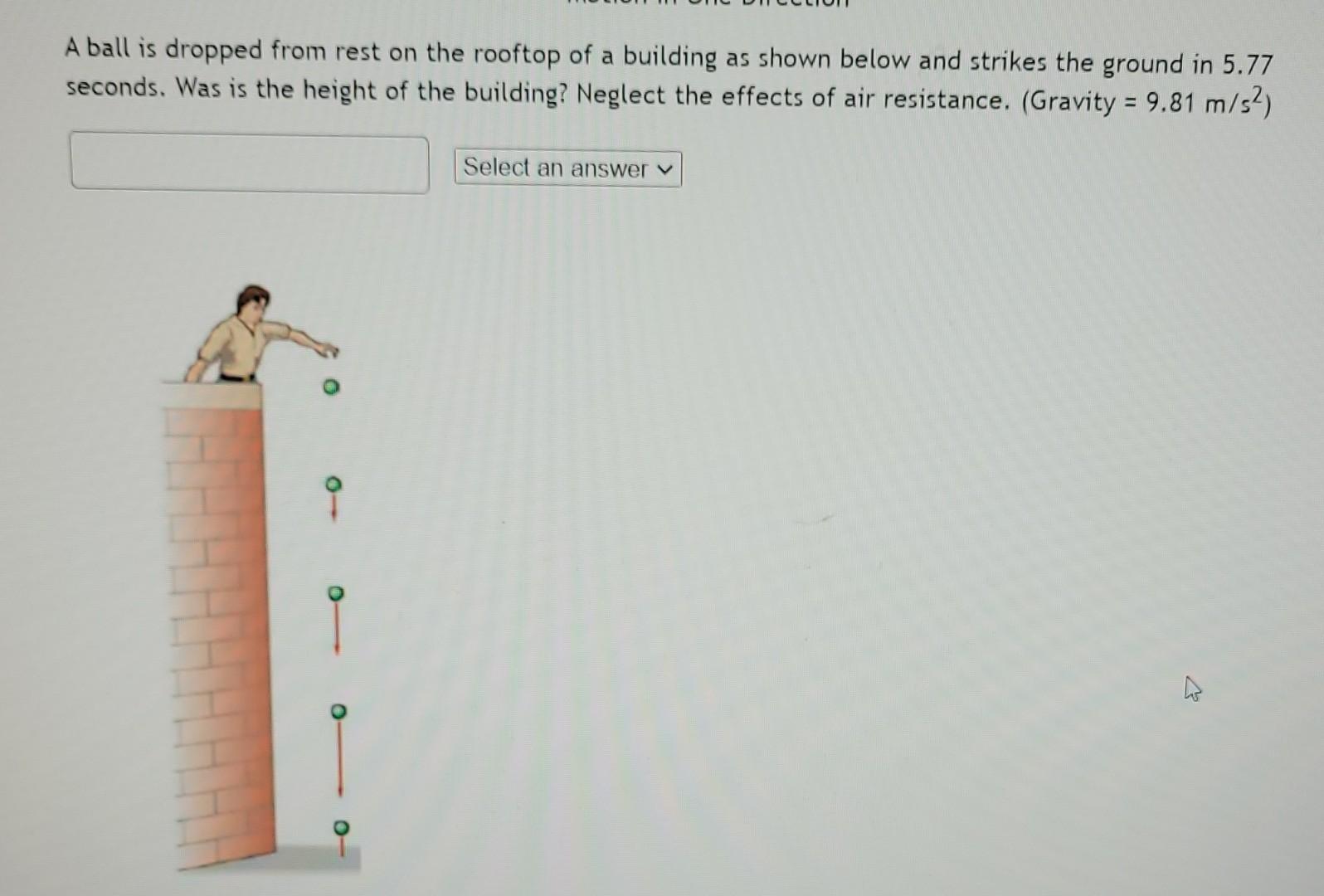 Solved A ball is dropped from rest on the rooftop of a | Chegg.com
