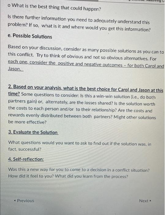 Solved Problem-solving Exercise: Resolving Conflicts | Chegg.com