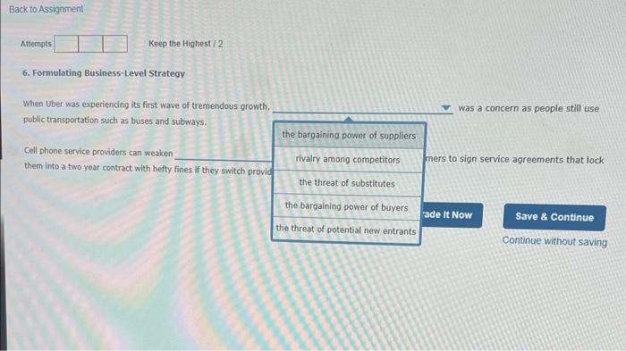Solved 6. Formulating Business-Level Strategy When vber was | Chegg.com