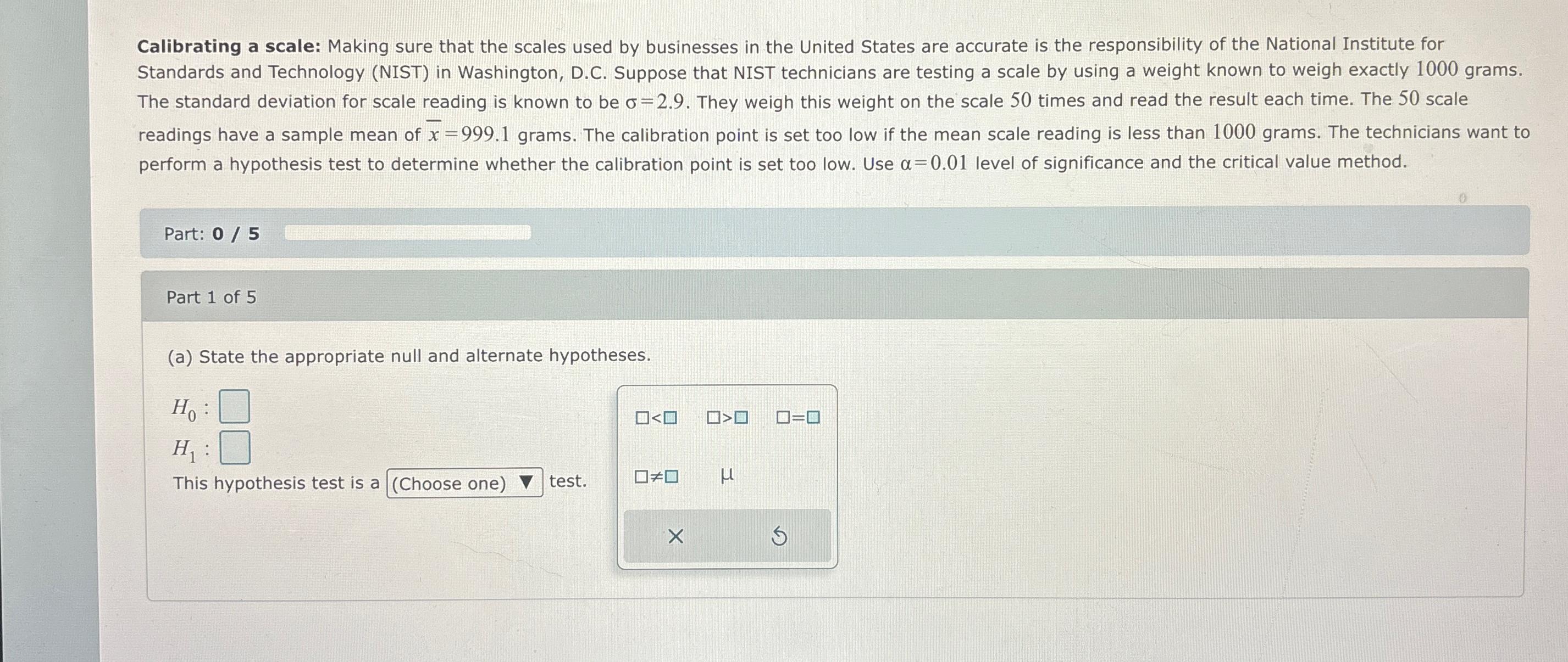 Solved Calibrating a scale: Making sure that the scales used | Chegg.com