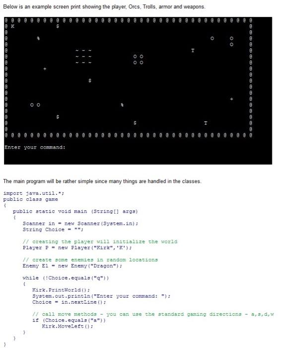 Solved Below is an example screen print showing the plaver. | Chegg.com