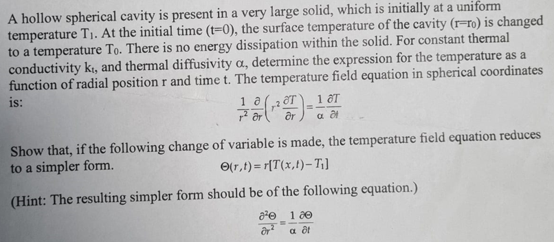 Solved A hollow spherical cavity is present in a very large | Chegg.com