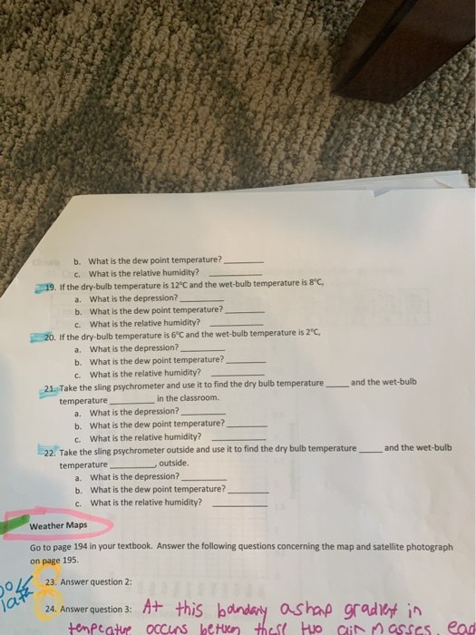 Solved b. What is the dew point temperature? c. What is the | Chegg.com