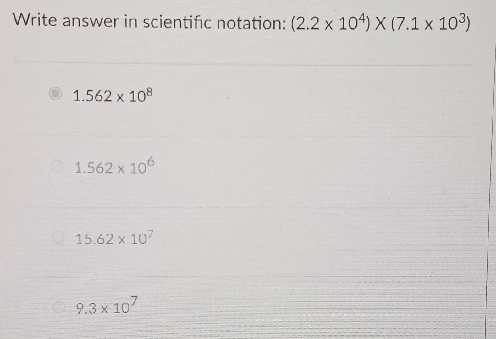Solved Write answer in scientific notation: | Chegg.com