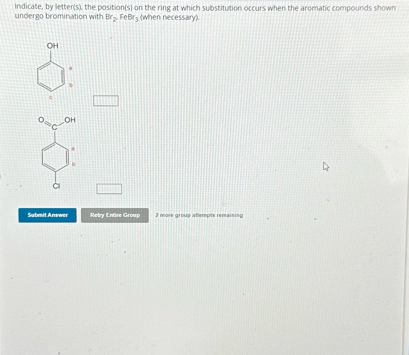 Solved Indicate, by letter(s), ﻿the position(s) ﻿on the ring | Chegg.com
