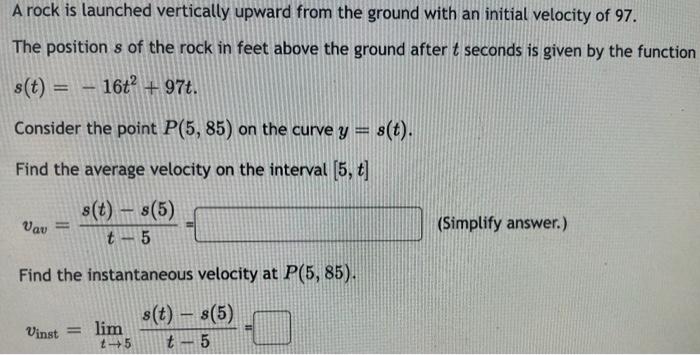 Solved A rock is launched vertically upward from the ground | Chegg.com