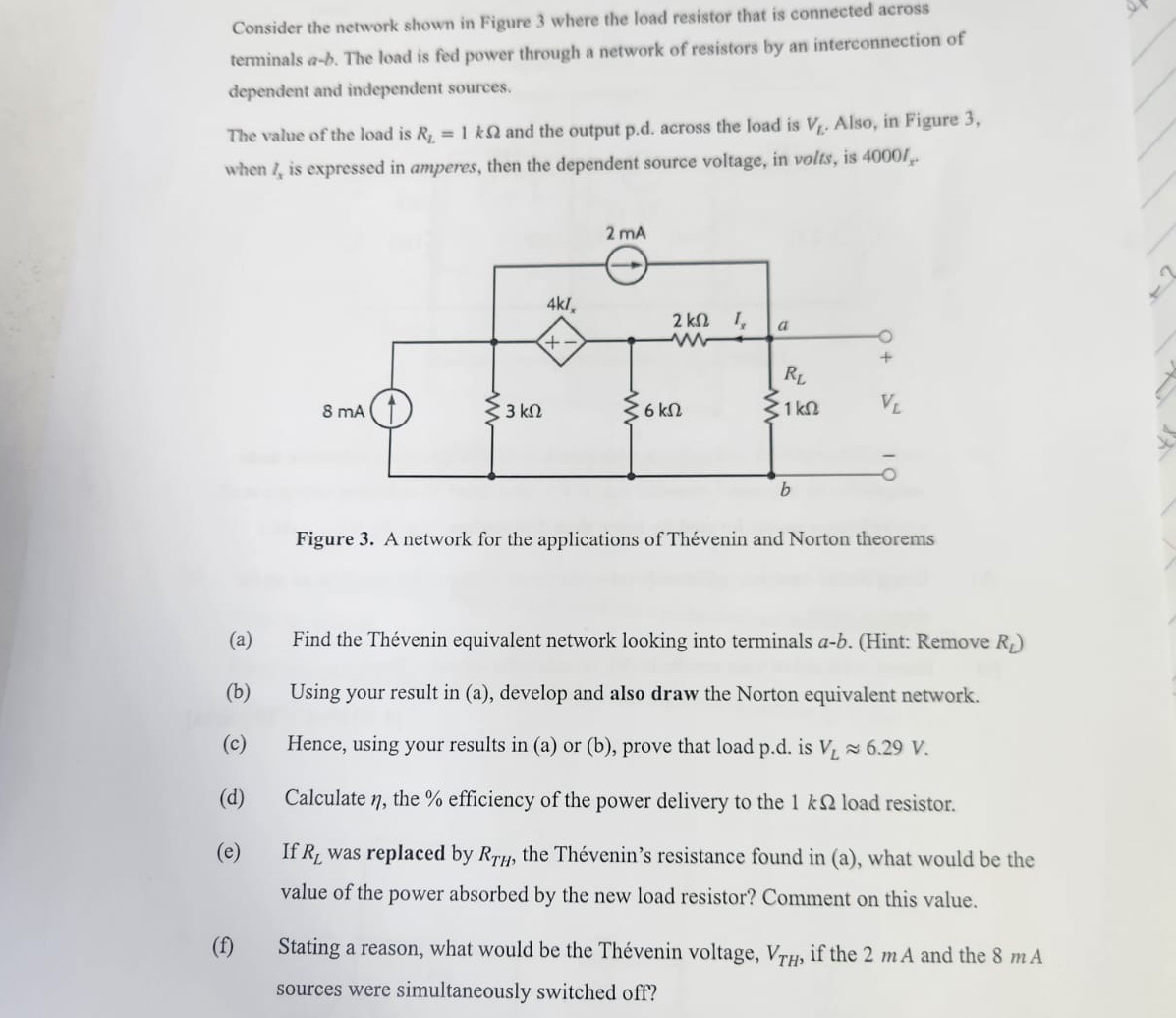 Solved Consider the network shown in Figure 3 ﻿where the | Chegg.com