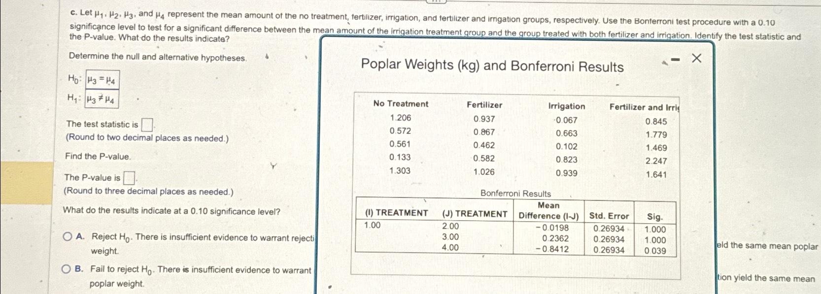 Solved Determine the null and alternative | Chegg.com