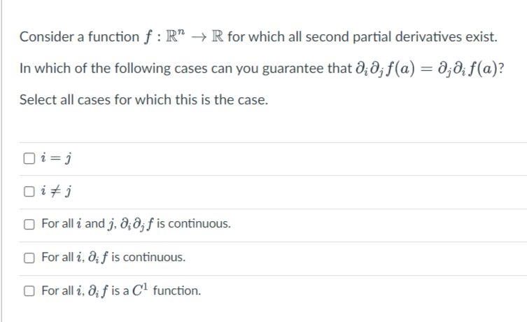 Solved Consider a function f:Rn→R for which all second | Chegg.com