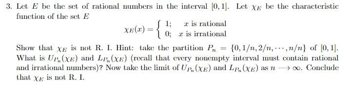 Solved Let E ﻿be the set of rational numbers in the interval | Chegg.com