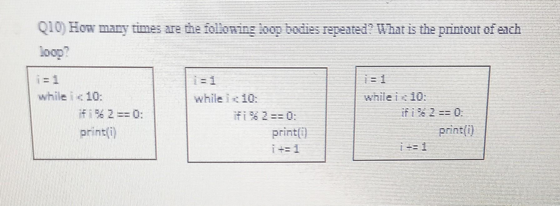 Solved python How many times are the following loop bodies | Chegg.com
