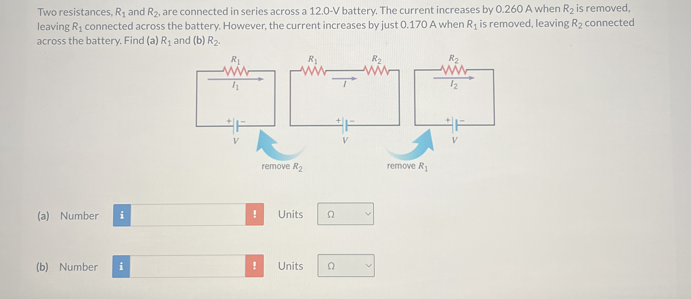 Solved Two resistances, R1 ﻿and R2, ﻿are connected in series | Chegg.com