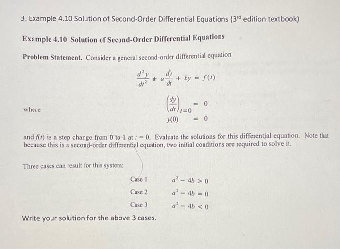 Solved 3. Example 4.10 Solution of Second-Order Differential | Chegg.com