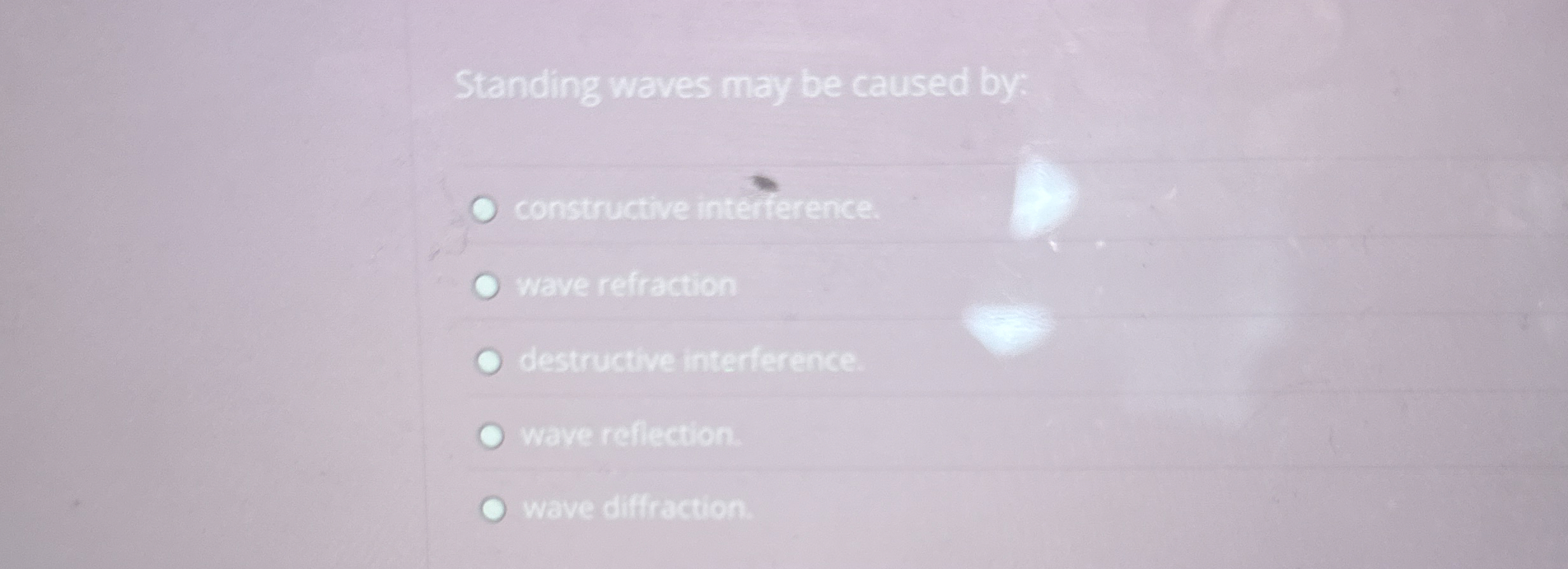 Solved Standing waves may be caused by:construative | Chegg.com