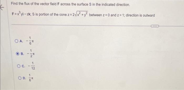 Solved Find the flux of the vector field F across the | Chegg.com