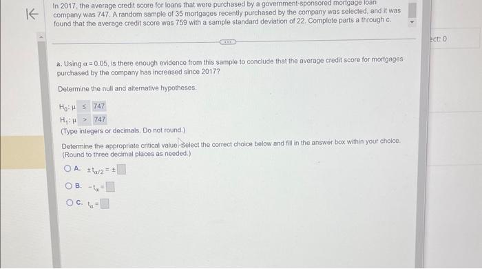 Solved Determine the appropriate critical value. Select the | Chegg.com