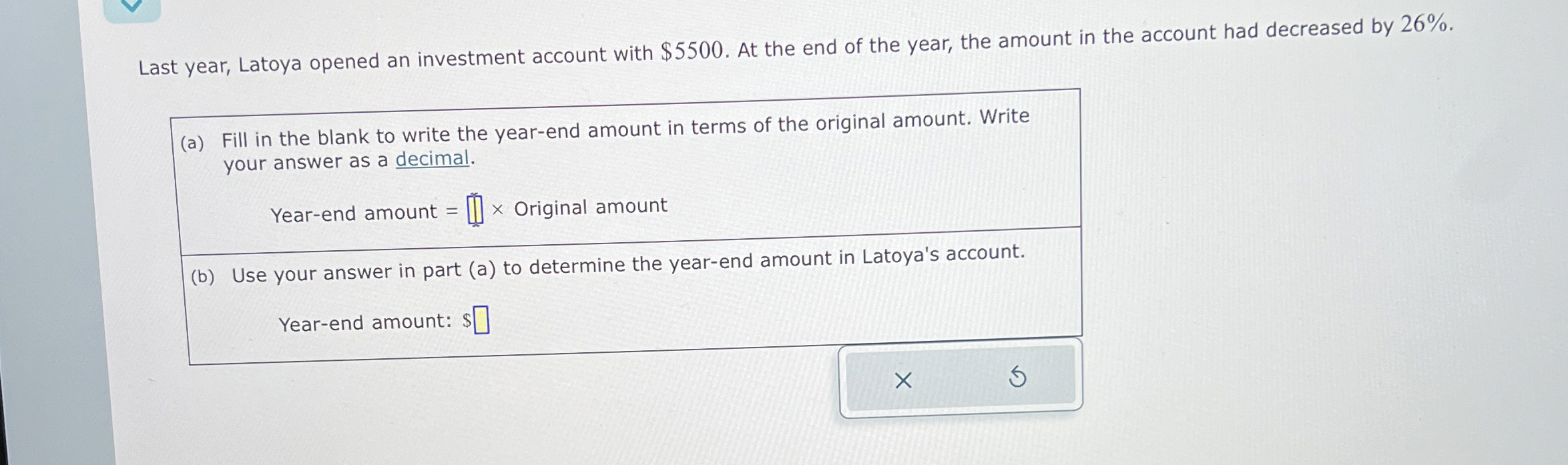 Solved Last year, Latoya opened an investment account with | Chegg.com