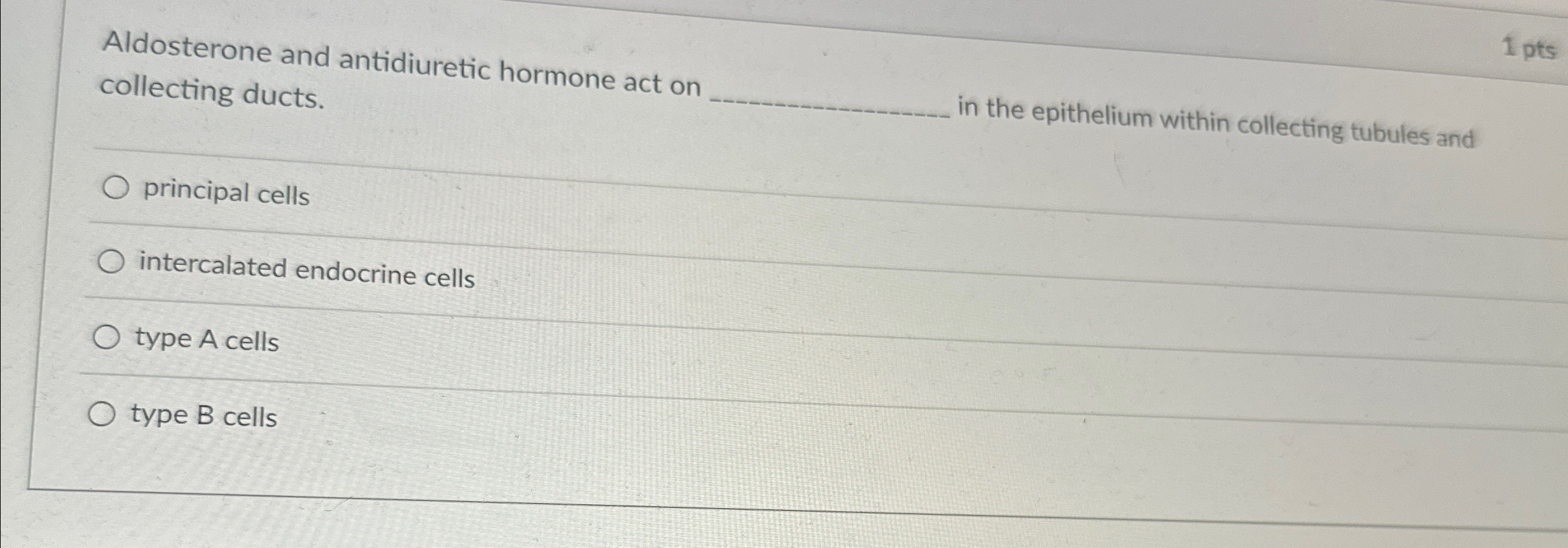 Solved Aldosterone and antidiuretic hormone act on | Chegg.com