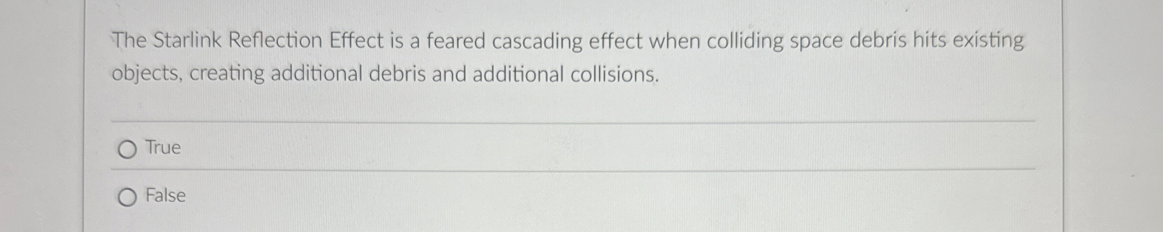 Solved The Starlink Reflection Effect is a feared cascading | Chegg.com