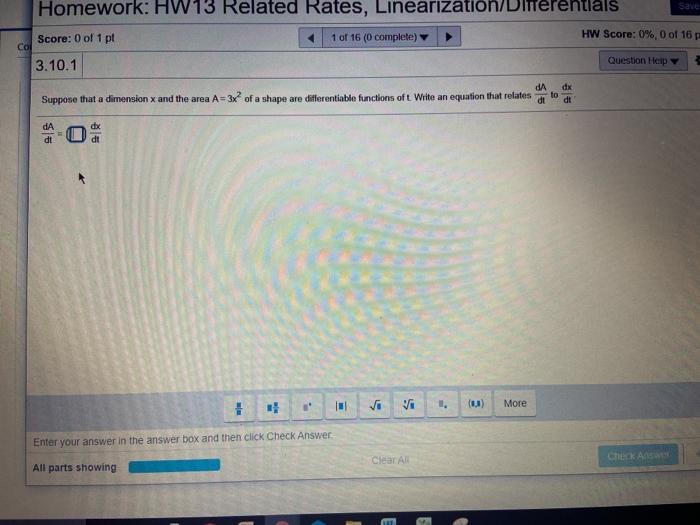 Solved Homework: HW13 Related Rates, Linearization/ rentials | Chegg.com Solved Homework: HW13 Related Rates, Linearization/ rentials | Chegg.com