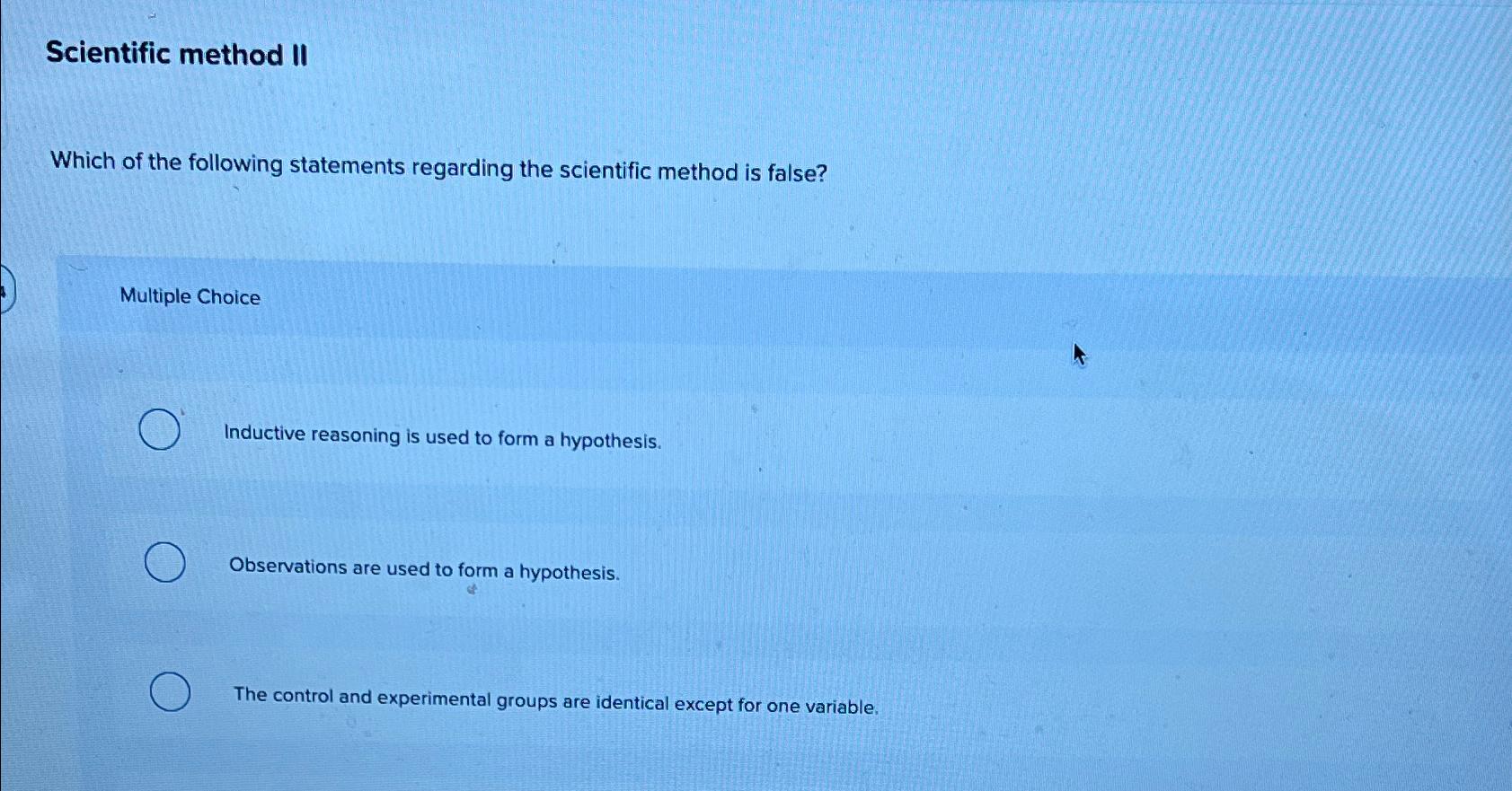 Solved Scientific method IIWhich of the following statements | Chegg.com