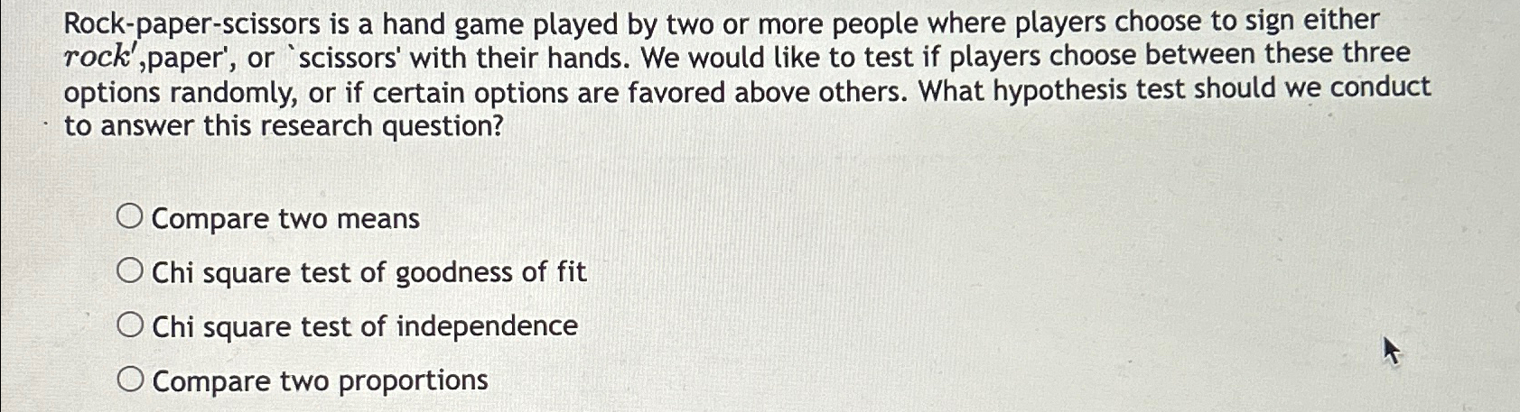Solved Rock-paper-scissors is a hand game played by two or | Chegg.com