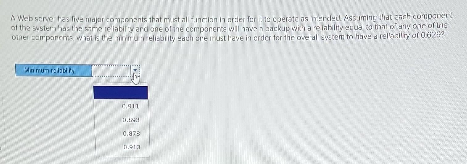 Solved A Web server has five major components that must all | Chegg.com