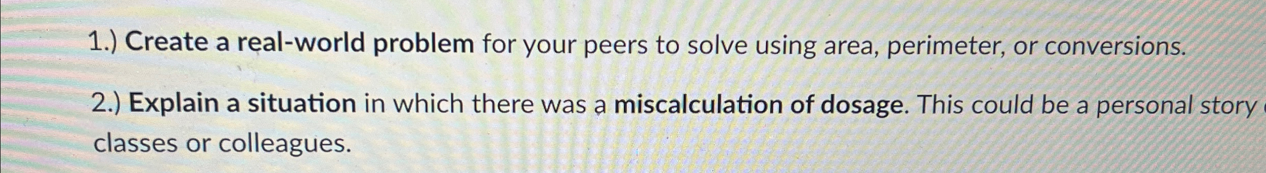 Solved 1.) ﻿Create a real-world problem for your peers to | Chegg.com