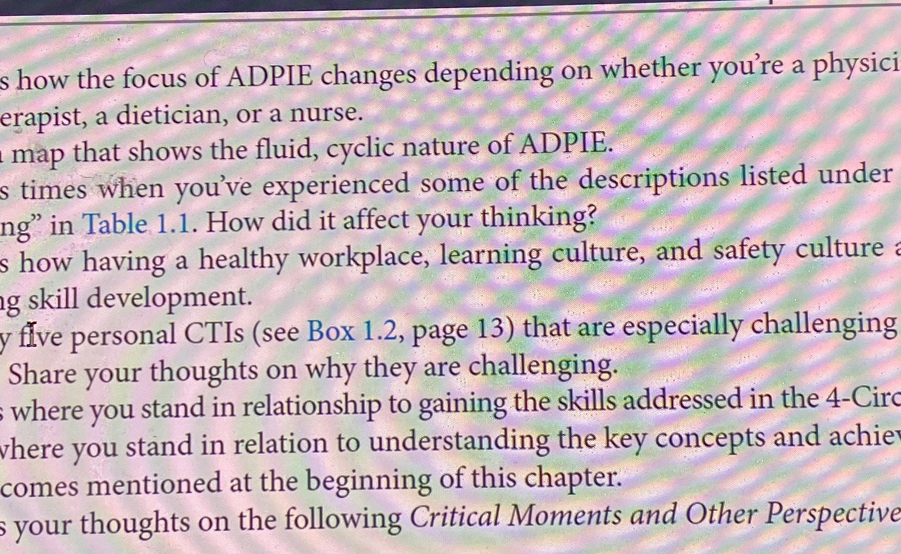 Solved s how the focus of ADPIE changes depending on whether | Chegg.com