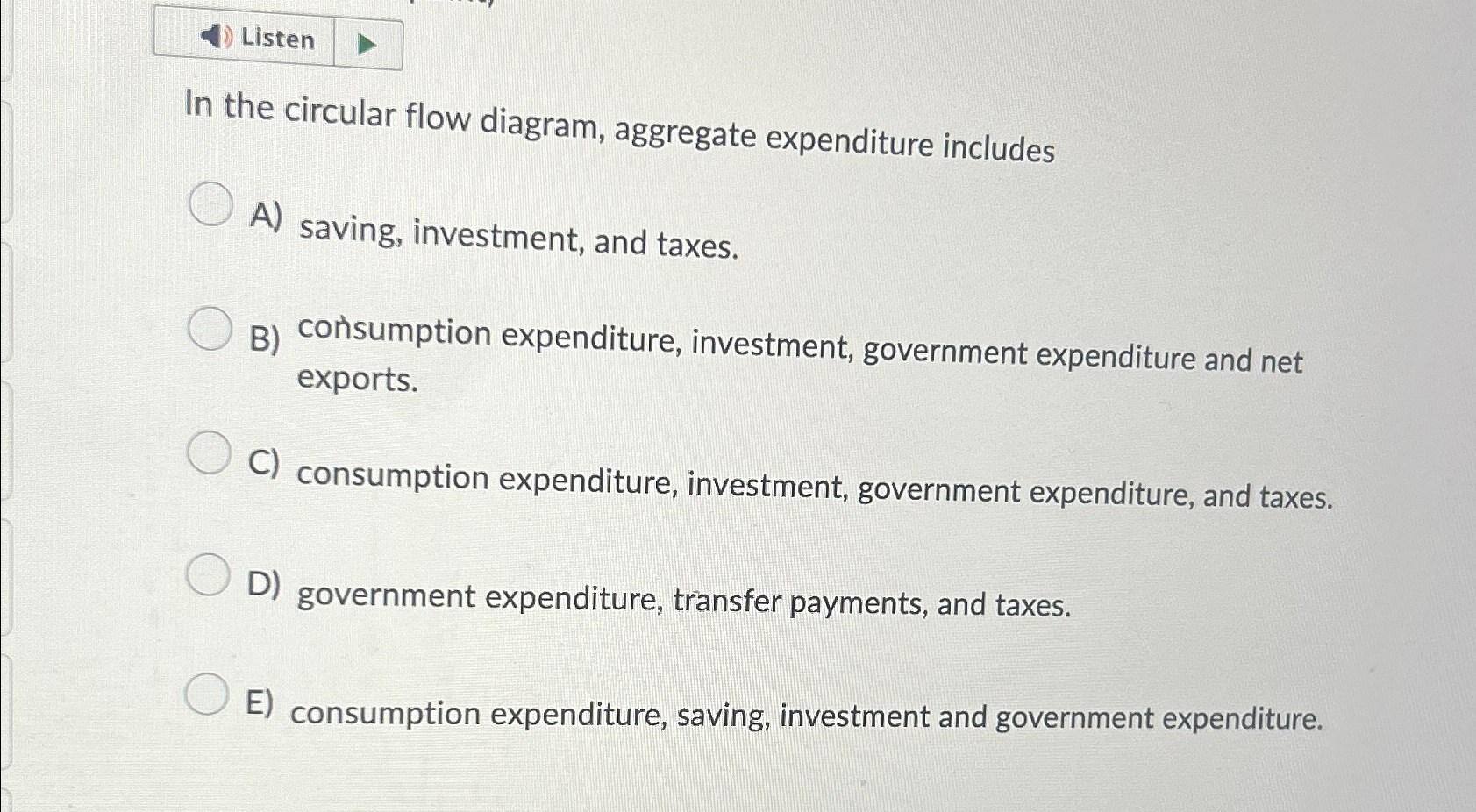 Solved ListenIn the circular flow diagram, aggregate | Chegg.com