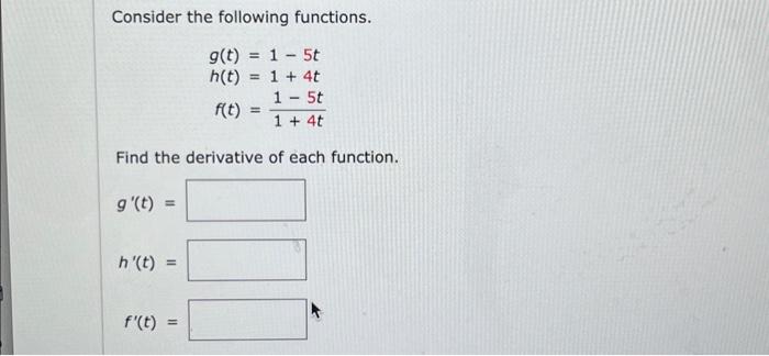 Solved Consider the following functions. | Chegg.com