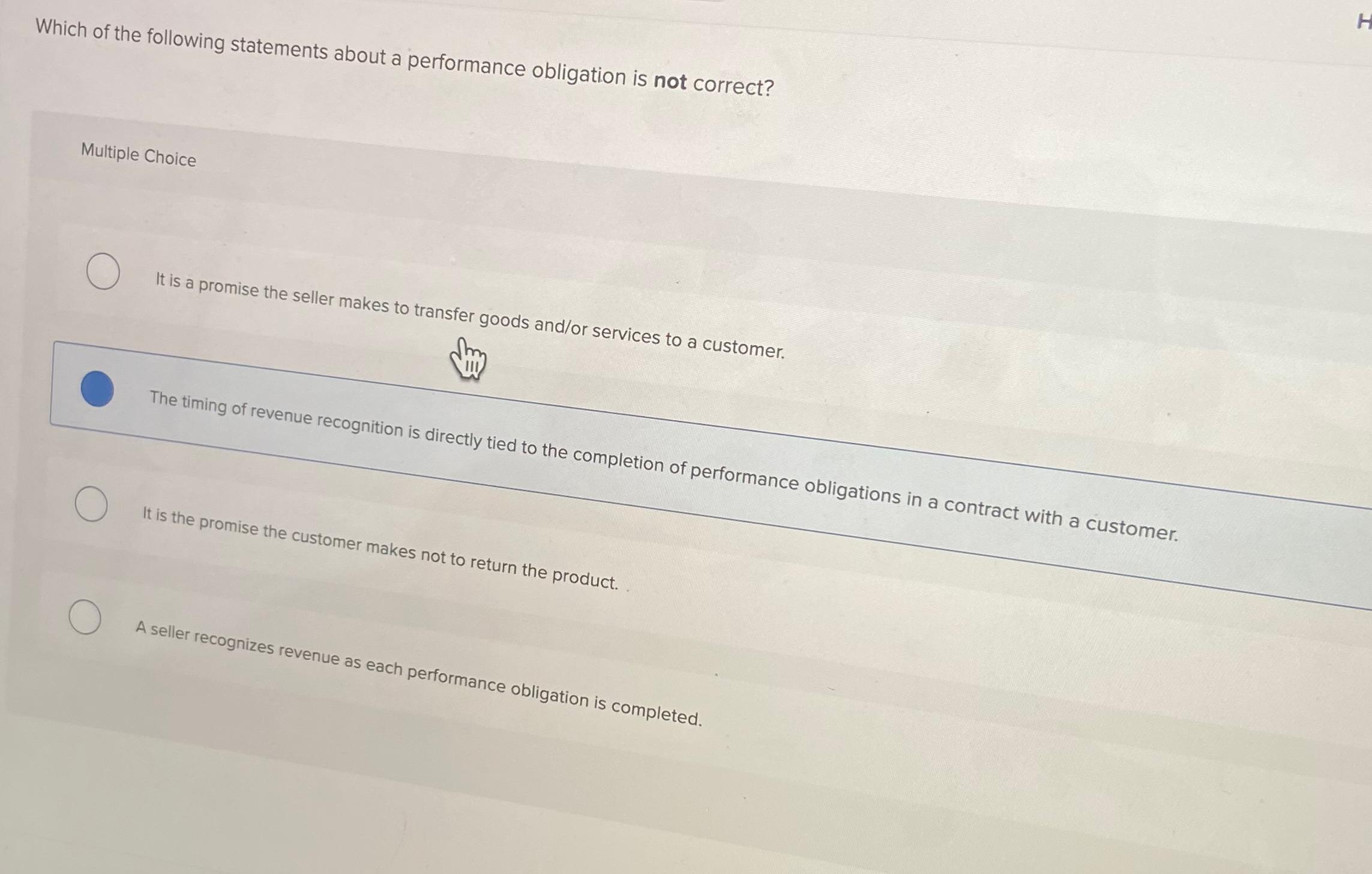 Solved Which of the following statements about a performance | Chegg.com