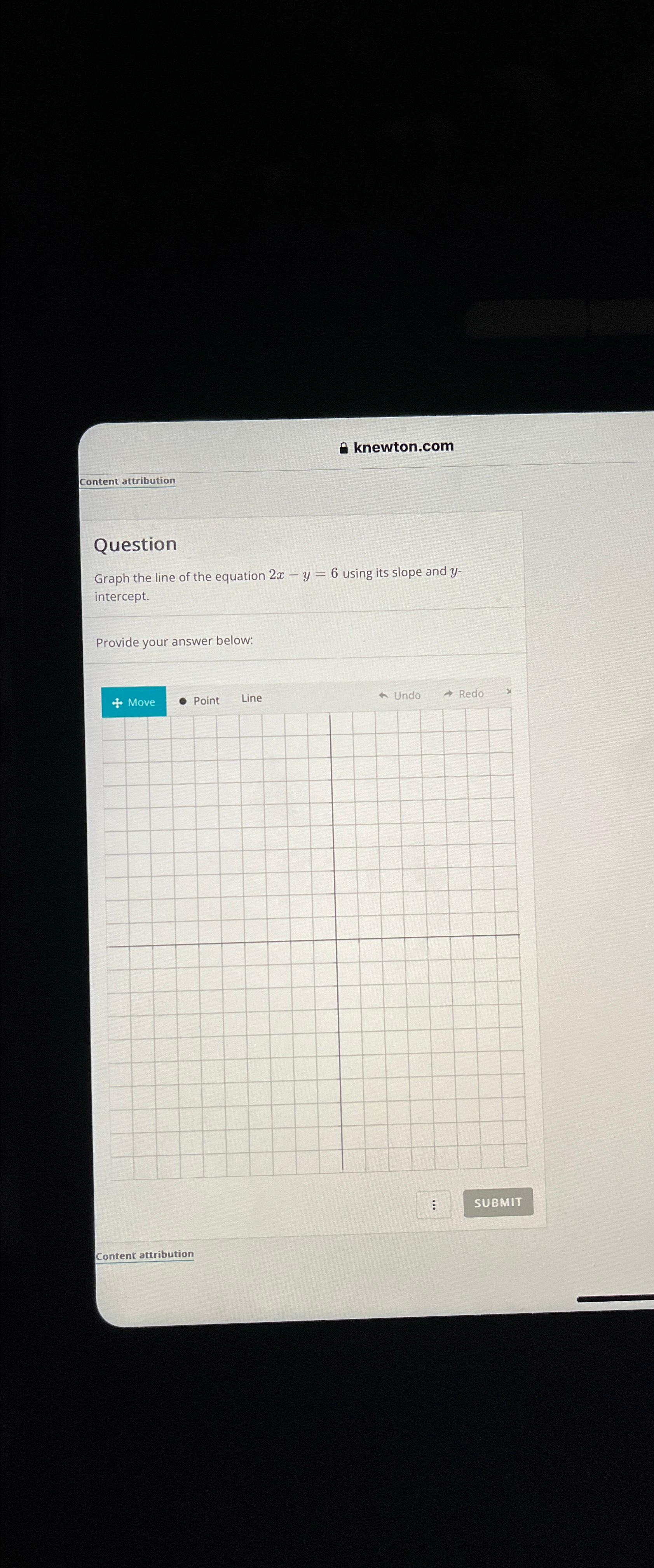 Solved knewton.comContent attributionQuestionGraph the line | Chegg.com