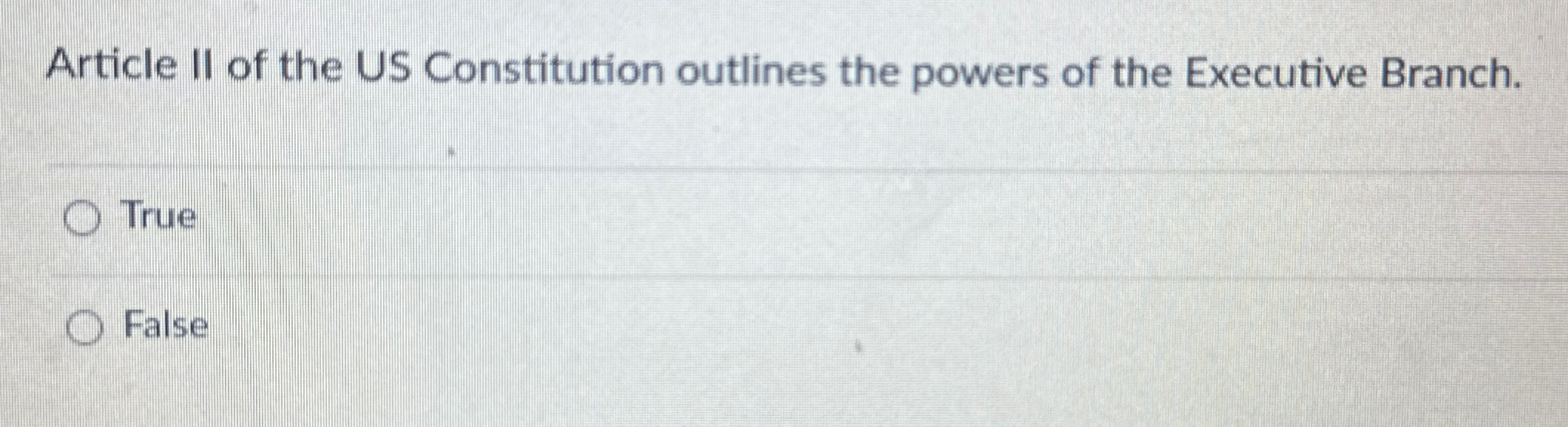 Solved Article II of the US Constitution outlines the powers | Chegg.com