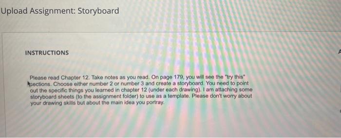 Upload Assignment: Storyboard INSTRUCTIONS Please | Chegg.com