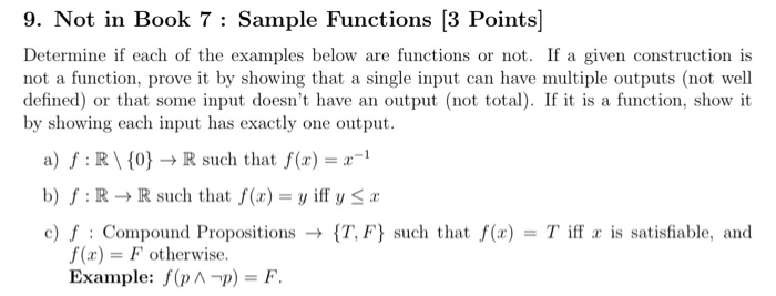 Solved 9. Not in Book 7: Sample Functions (3 Points] | Chegg.com