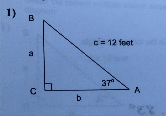 Solved 1)5. The adjacent side length b would be: a. | Chegg.com