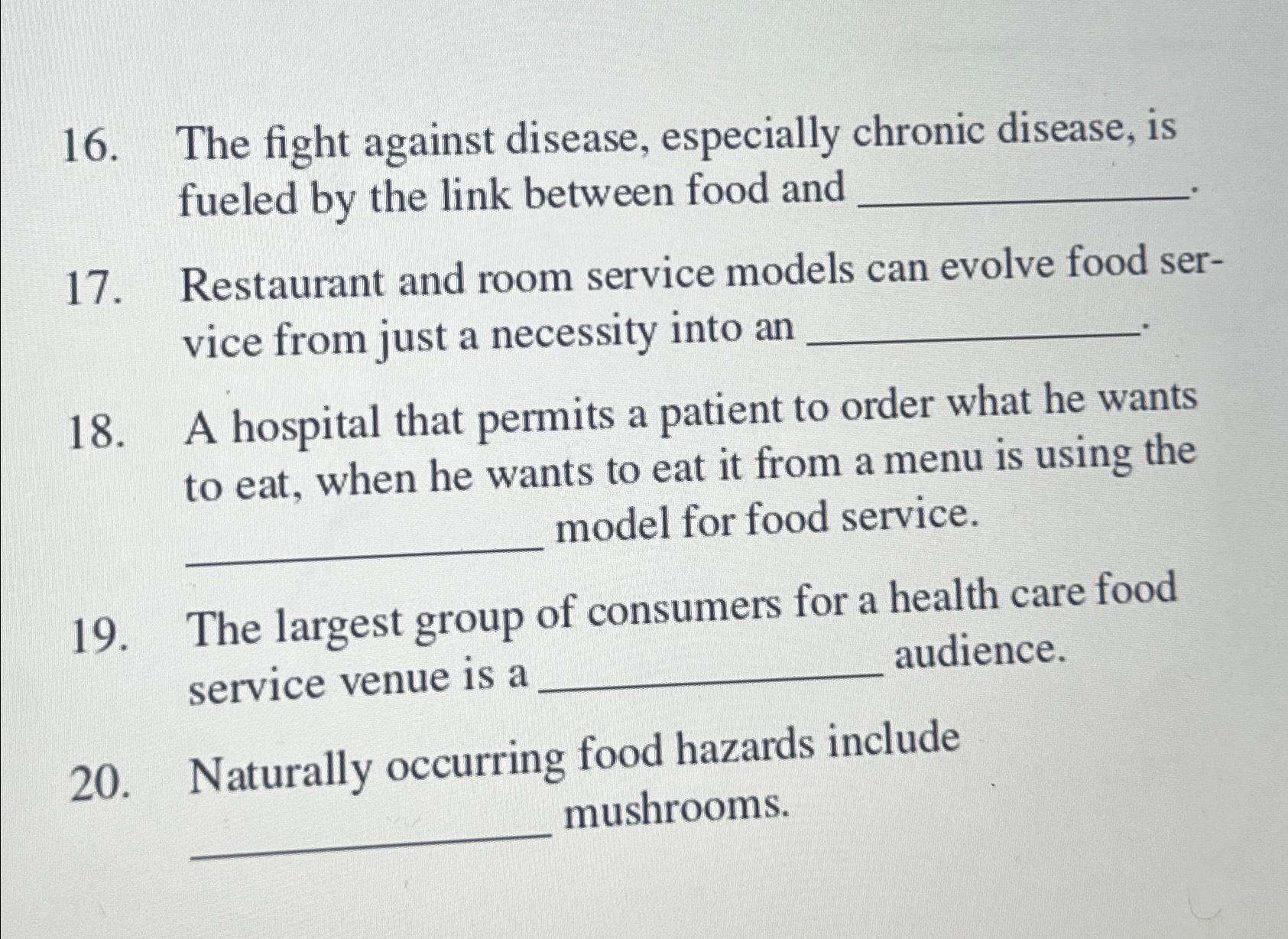 Solved The fight against disease, especially chronic | Chegg.com