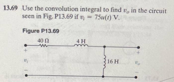 Solved 13.69 Use the convolution integral to find vo in the | Chegg.com