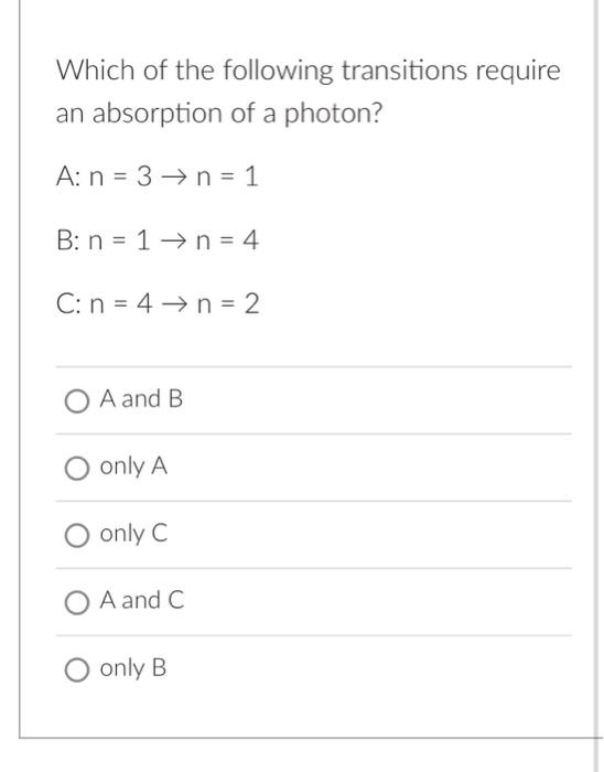 Solved Which of the following transitions require an | Chegg.com