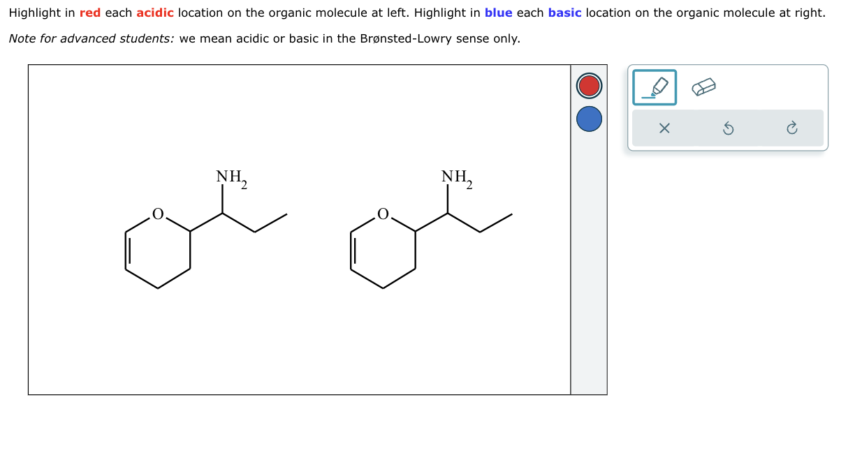 Solved Highlight in red each acidic location on the organic | Chegg.com