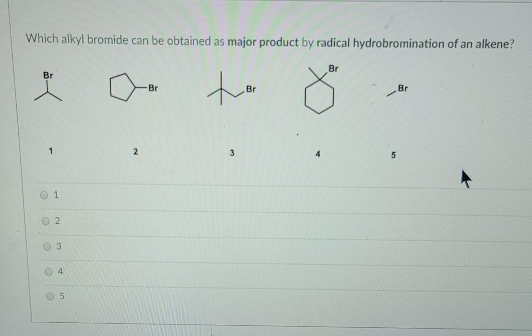 Solved Which alkyl bromide can be obtained as major product | Chegg.com
