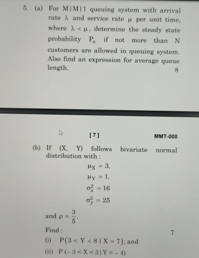 Solved (a) ﻿For M|M|1 ﻿queuing system with arrival rate λ | Chegg.com