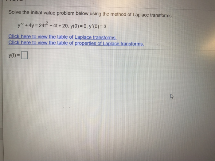 Solved Solve the initial value problem below using the | Chegg.com