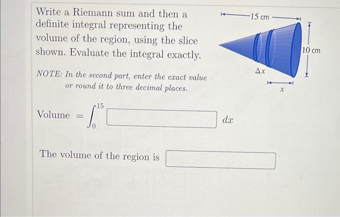 Solved Write a Riemann sum and then a definite integral | Chegg.com
