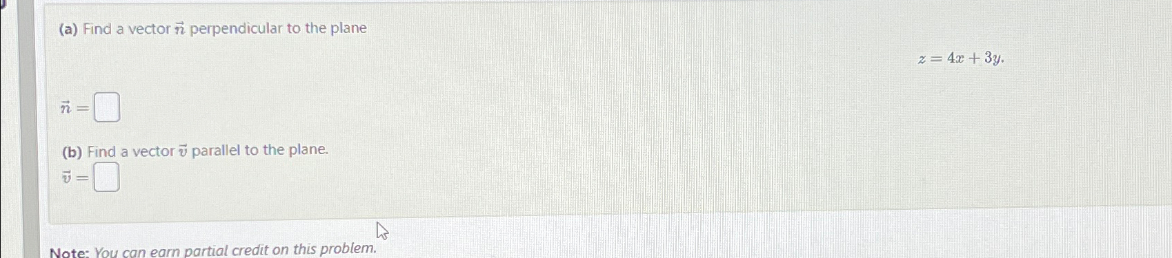 Solved (a) ﻿Find a vector vec(n) ﻿perpendicular to the | Chegg.com