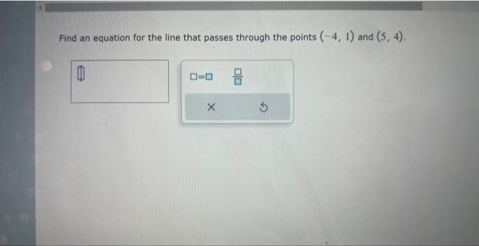Solved Find an equation for the line that passes through the | Chegg.com