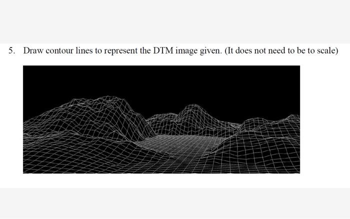 Solved 5. Draw contour lines to represent the DTM image | Chegg.com