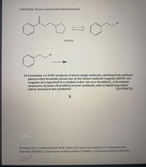 Solved SYNTHESIS: Please review below Retrosynthesis: | Chegg.com